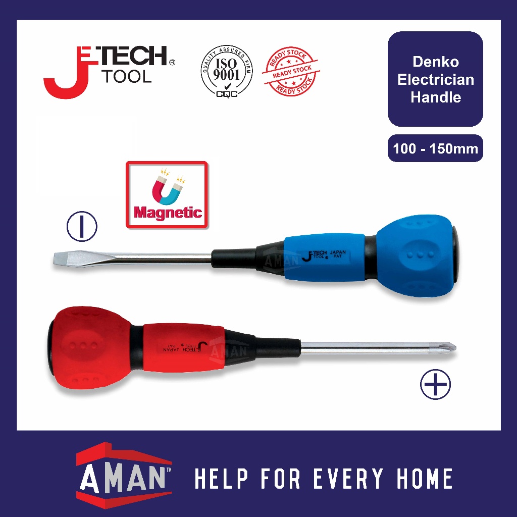 JETECH Denko Electrician Magnetic Screwdriver Softgrip Handle Philip ...