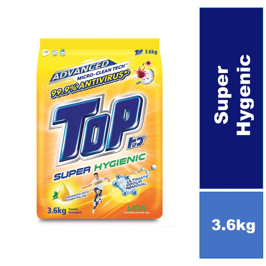 Top Detergent Powder Super Hygienic 3.6kg | Shopee Malaysia