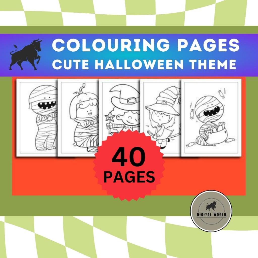 Digital Colouring Book | Cute Halloween Colouring Pages | Colouring For ...