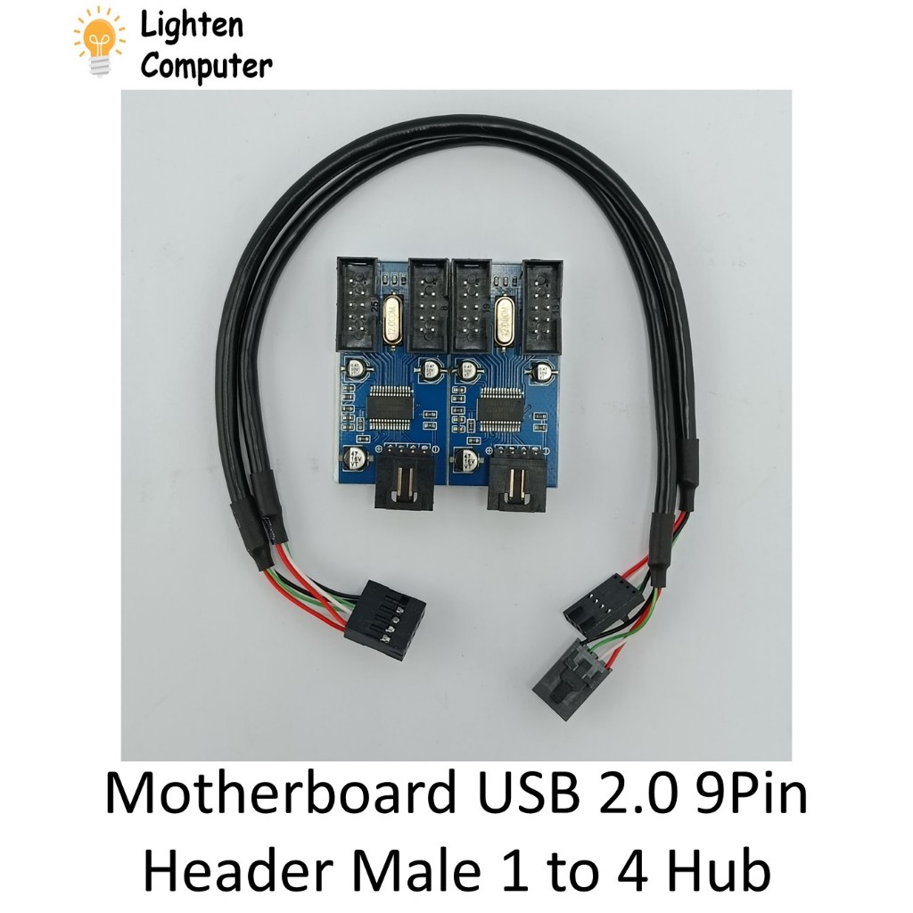 Motherboard USB 2.0 9Pin Header Male 1 to 4 Hub Splitter Adapter ...