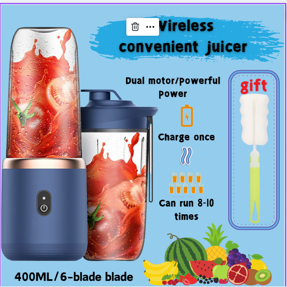 Electric fruit juicer Juser portable tanpa wayar mini 400ML High ...