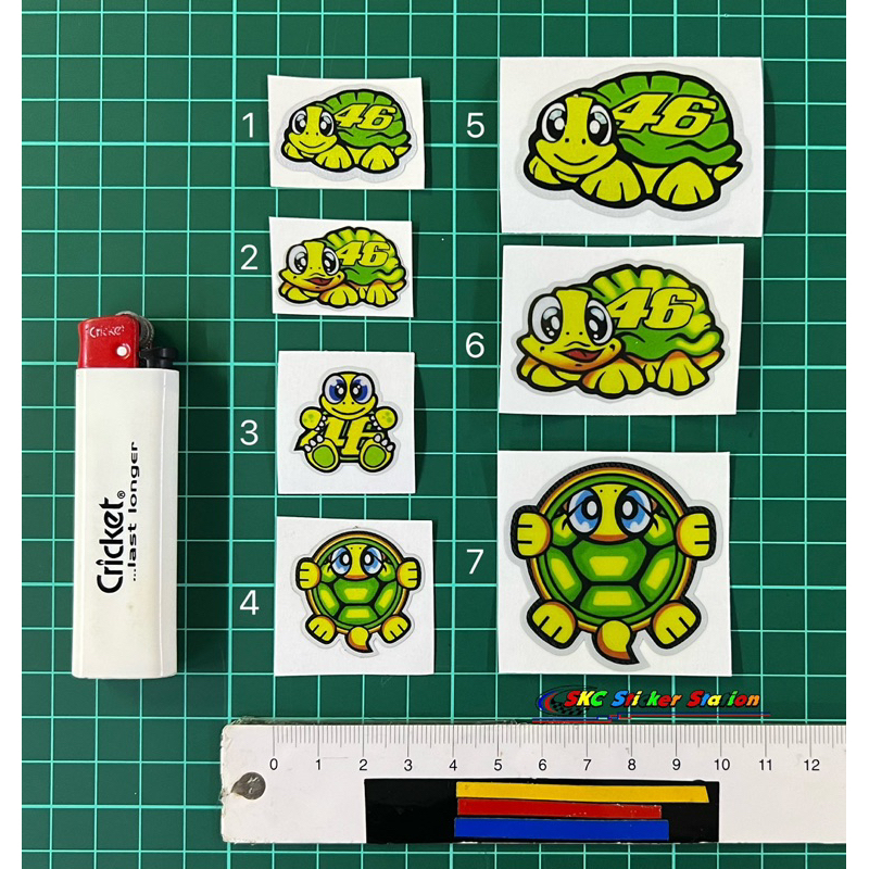 Vr46’s Turtle / The Doctor / 46 Turtle Boy Girl Logo Sticker Kecil ...