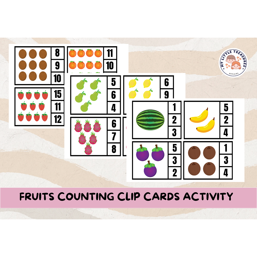 PRINTABLE- Fruits Counting Clip Card | Shopee Malaysia