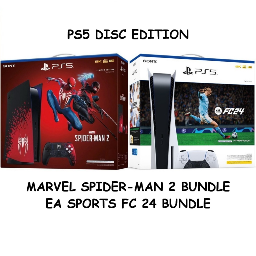 PLAYSTATION5 CONSOLE PS5 MARVEL SPIDER-MAN 2 / EA SPORTS FC24 BUNDLE ... PLAYSTATION5 CONSOLE PS5 MARVEL SPIDER-MAN 2 / EA SPORTS FC24 BUNDLE ...