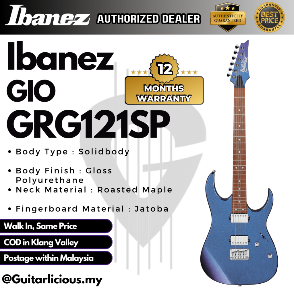 Ibanez Gio RG GRG121SP Double Humbucker (HH) Electric Guitar - Blue ...