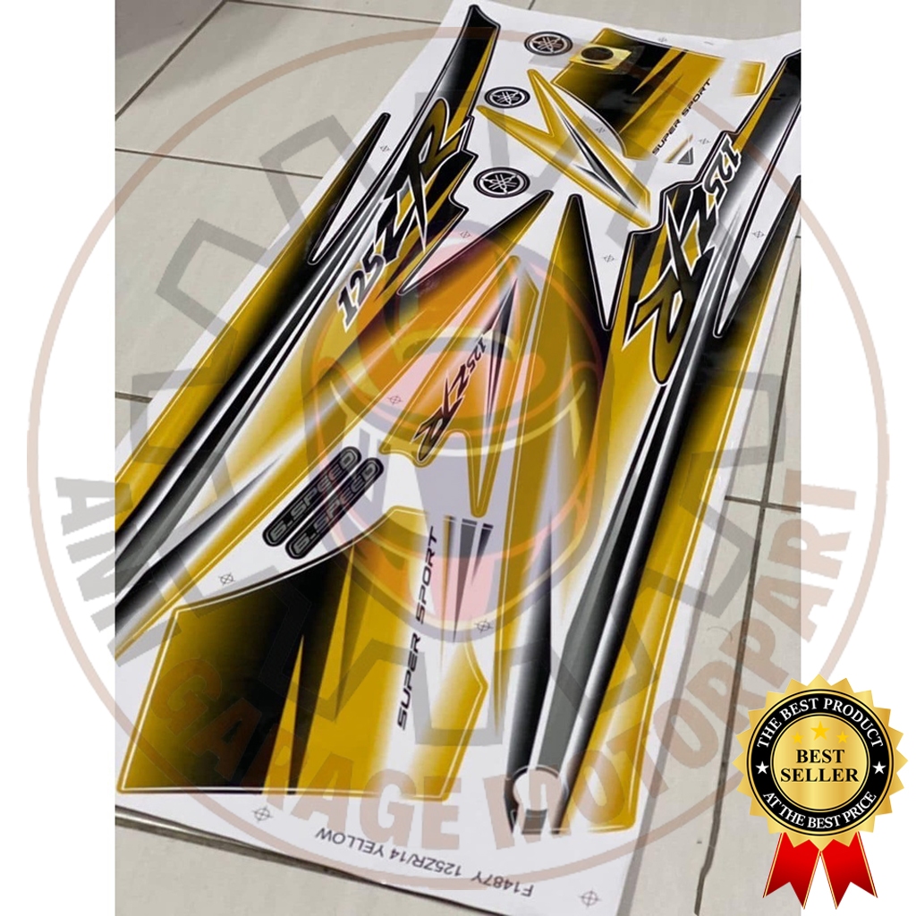 STICKER BODY SET COVERSET 125ZR STRIPE ORIGINAL MORITAKA KUNING DIRAJA ...