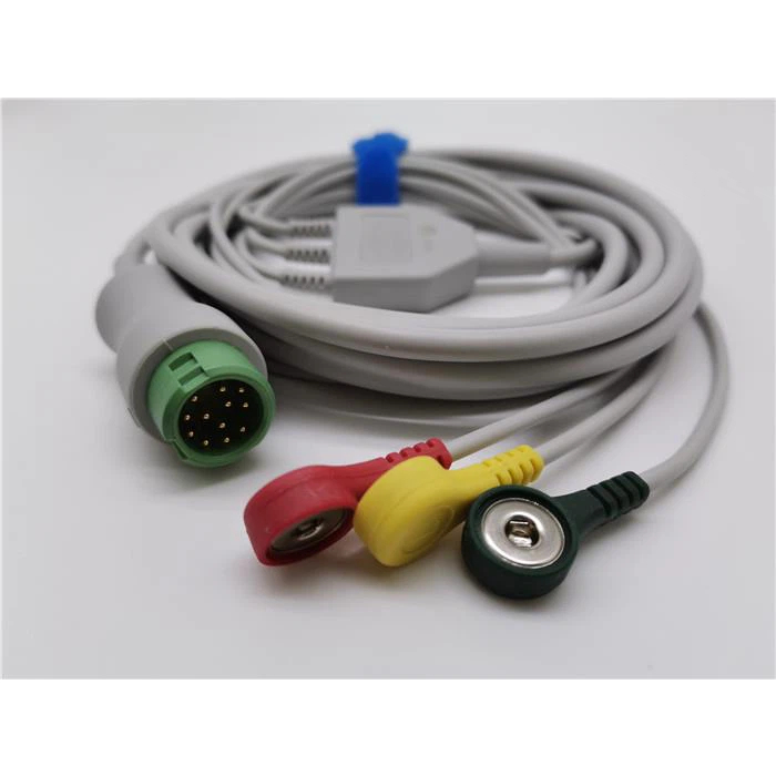 ECG Lead Cable Mindray Original EA6231B Mindray 12-pin 3-lead One-piece ...