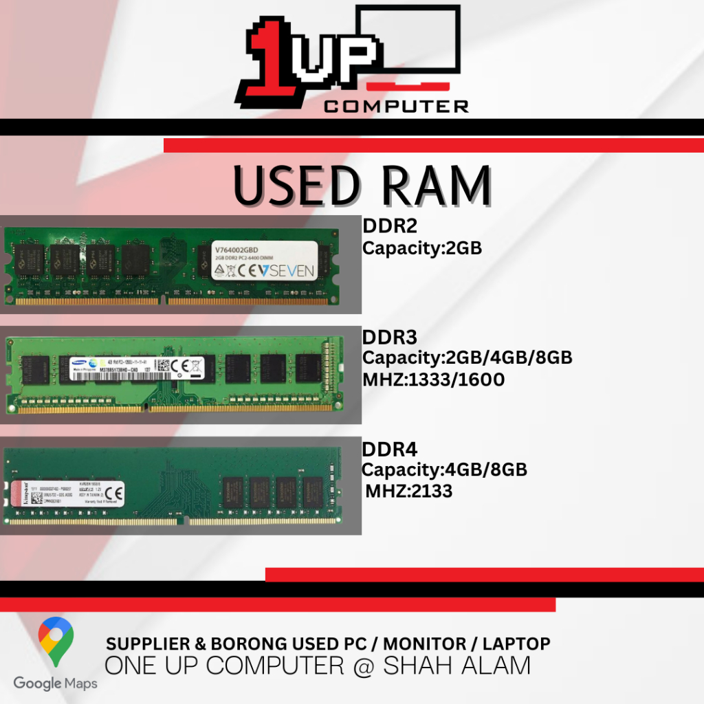 FAST DELIVERY 👍 USED RAM DDR2 (800MHZ) / DDR3 (1333MHZ/1600MHZ) / DDR4 ...