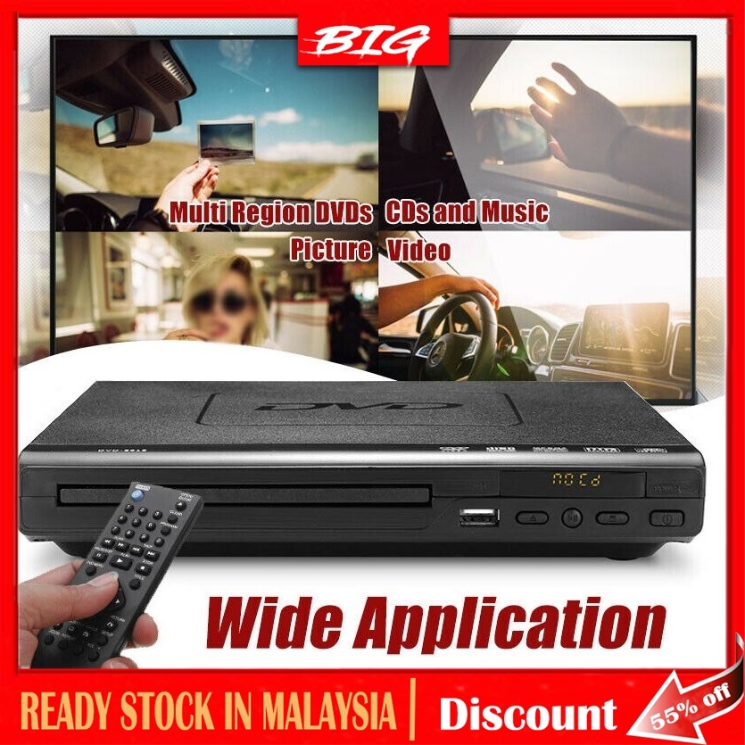 DVD Player With USB/CD/EVD/DVD-RW/VCD/MP3/MP4 Portable HD Multi ...