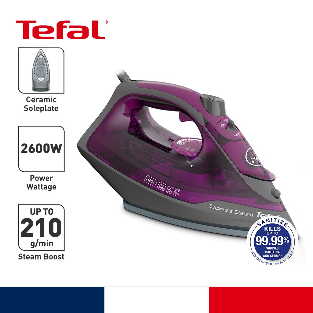 Tefal Steam iron Express Steam (FV2843) | Shopee Malaysia