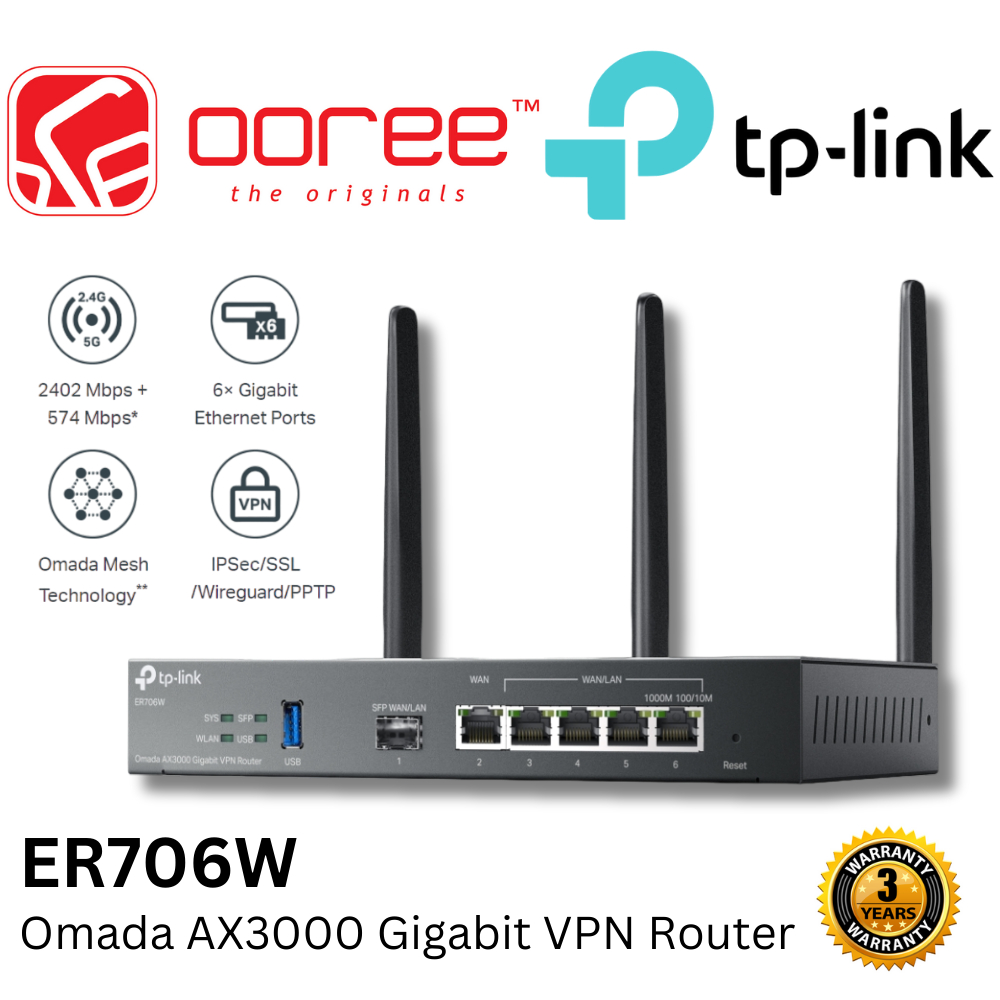 TP-LINK ER706W / ER706W-4G (4G+ CAT6 ) OMADA A3000 DUAL-BAND WI-FI ...