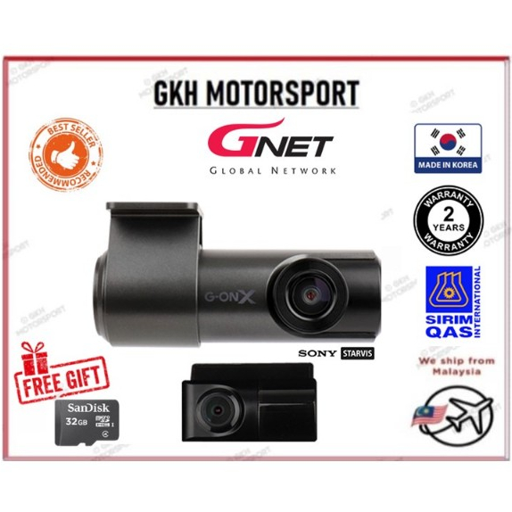 GNet G-ONX 1080P FHD|FHD 2CH Car Dashcam Full Set Front + Rear + Cable ...