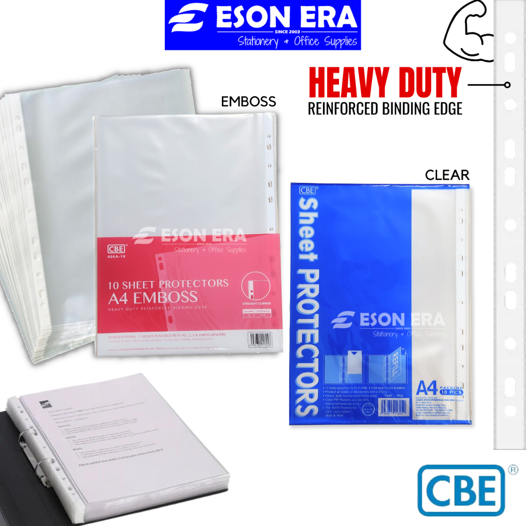 CBE Sheet Protector A4 10sheet/pack Plastic 305A / 406A | Shopee Malaysia