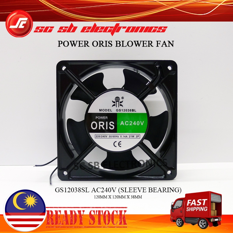 AC AXIAL FAN BLOWER COOLING BLOWER ORIS 240V WITH SLEEVE / BALL BEARING SYSTEM 120*120*38MM ...