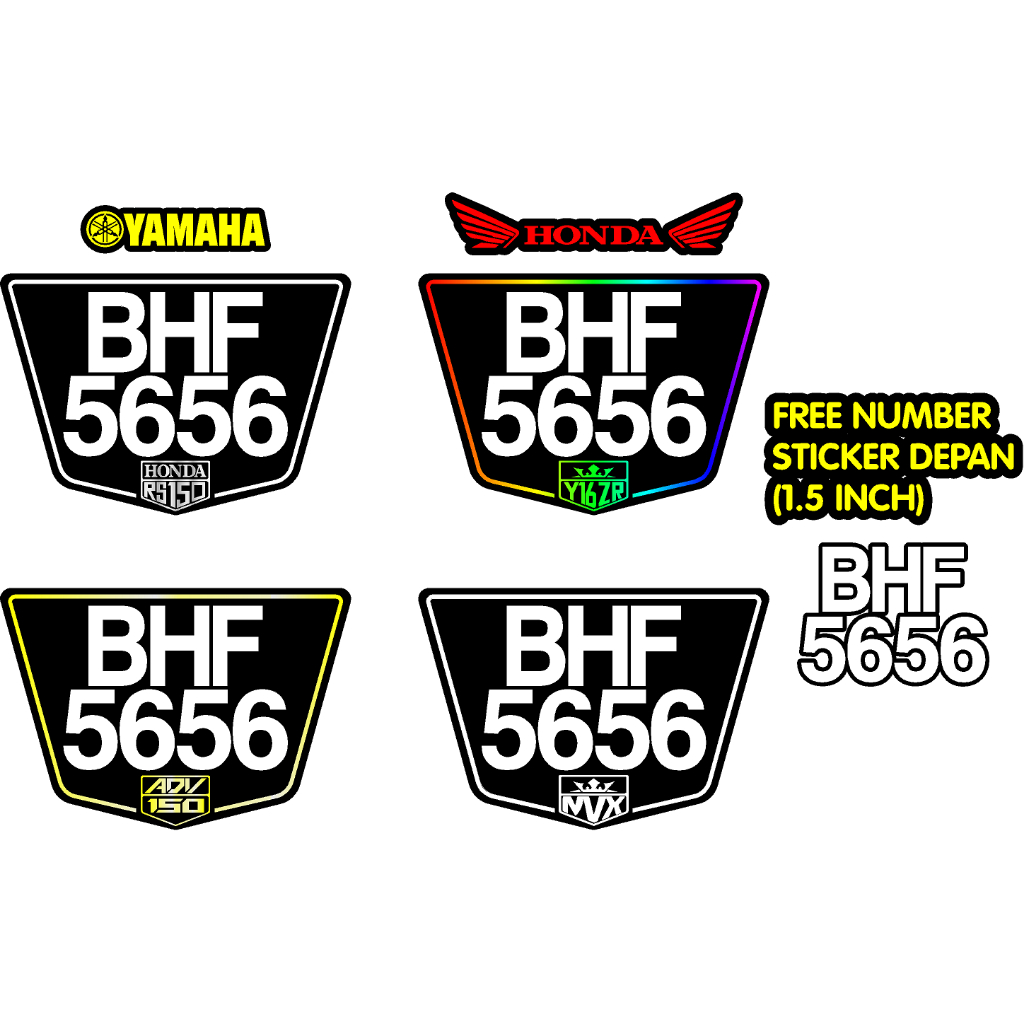 Honda / Yamaha Special design Nombor Plate(Nombor Lurus) Percuma ...