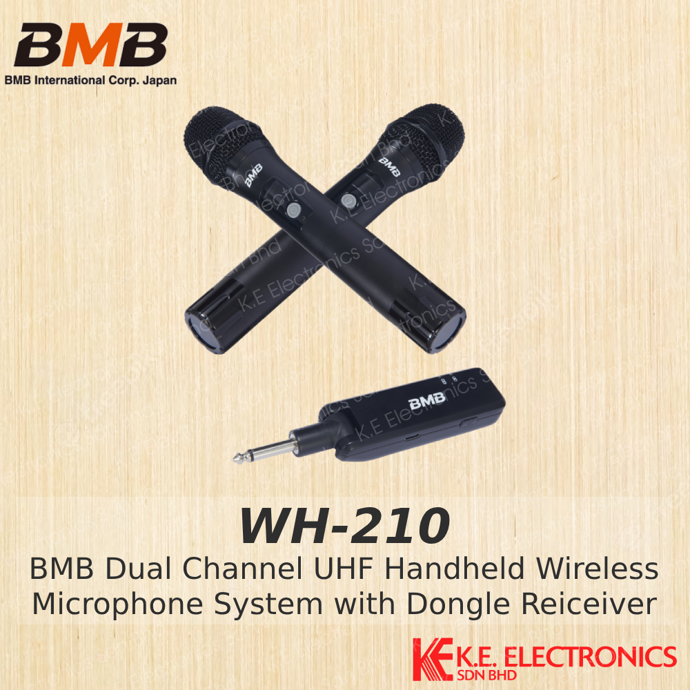 BMB WH-210 Dual Channel UHF Handheld Wireless Microphone System with ...