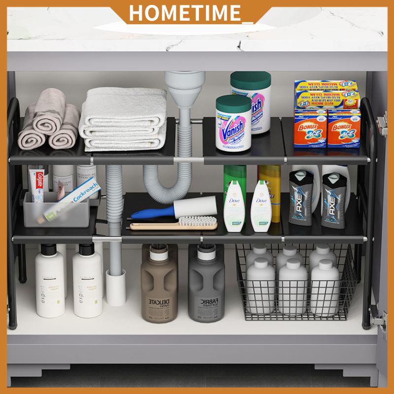 Rak Dapur Sink Rack Expandable Stainless Steel Rak Bathroom Under Sink ...