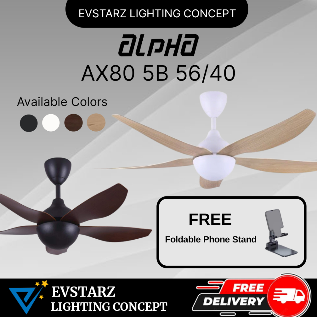 Alpha AX80 5B 56/40 inches DC Remote Ceiling Fan | Shopee Malaysia