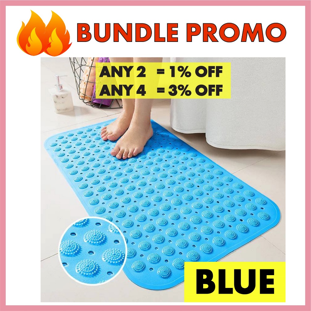 Non-Slip PVC Carpet Bath Tub Shower Mat Non-Skid Waterproof Bath Rug ...