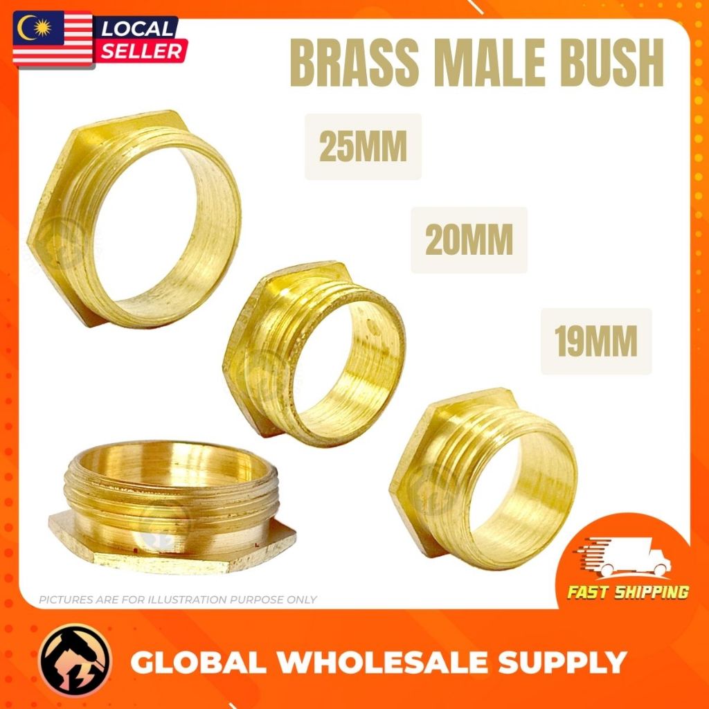 1PC Brass Male Bush Reducer Male Thread to Female Thread Reducing Bush ...