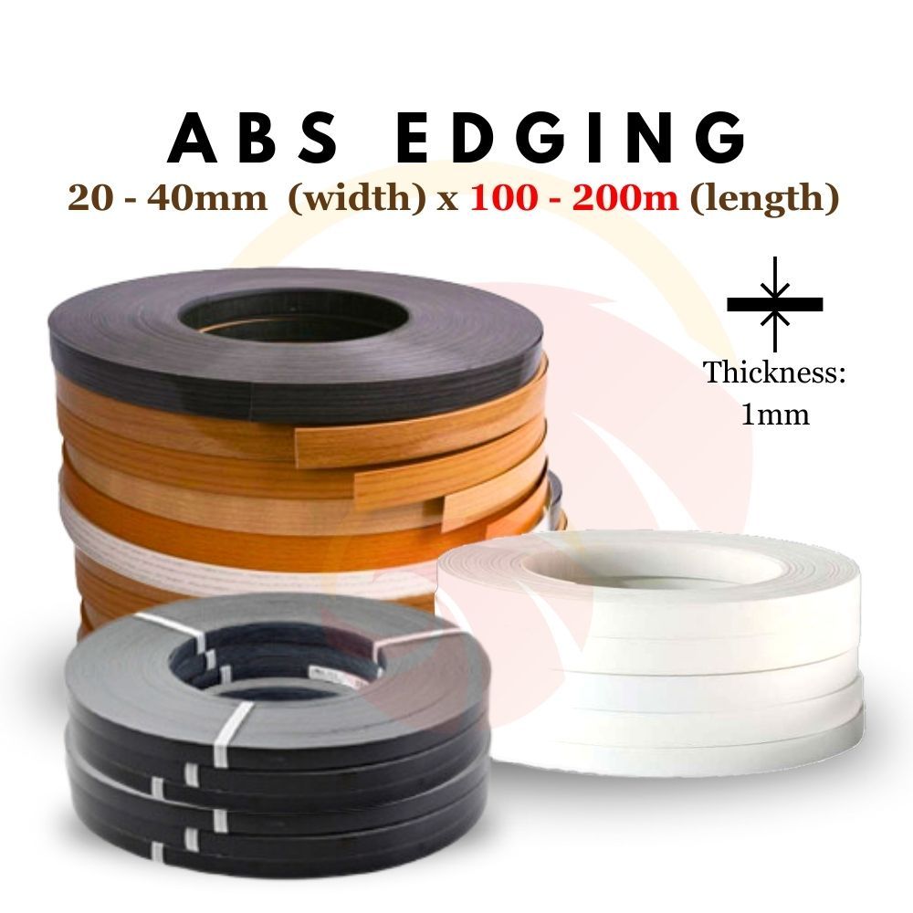 ABS Edging for Wood Panel Black/White/Wood Grains 20mm-40mm x 1.0mm x ...