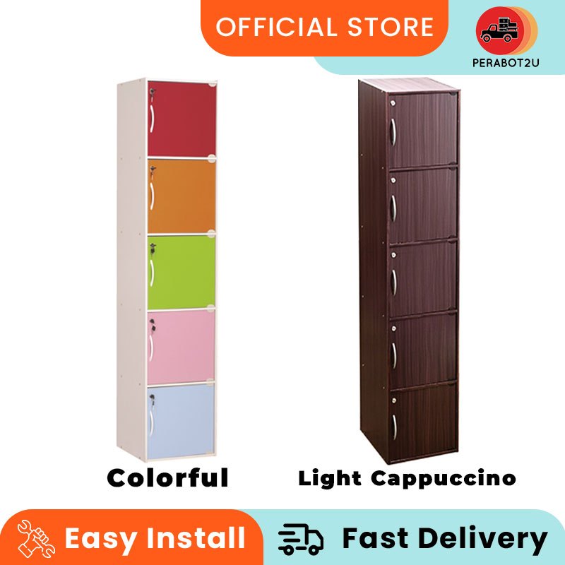P2U * Almari 5 Pintu / Almari Serbaguna dengan Kunci/ 5 Door Storage ...