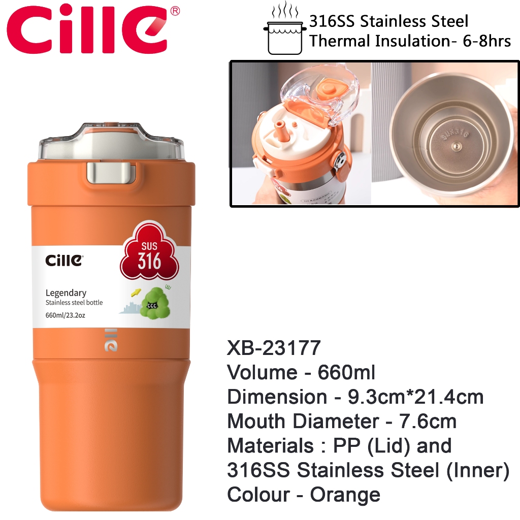Cille Dodge 660ml/770ml/900ml Handheld Car Holder 316SS Stainless Steel ...