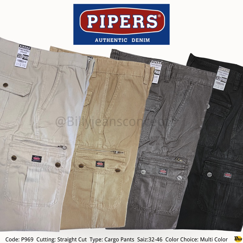 PIPERS Brand Men’s Straight Cut Cotton Cargo Pants ( P969 ) | Shopee ...
