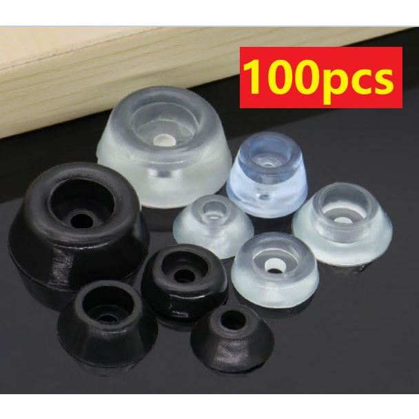 100PCS Rubber Stopper PVC Stopper Anti Slip Pad Clear Stopper Black ...