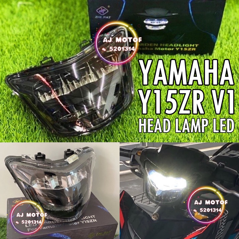 YAMAHA Y15ZR V1 HEAD LAMP LED & STANDARD HEADLIGHT LIGHT LAMPU DEPAN SMOKE CLEAR MATA GABAN ...