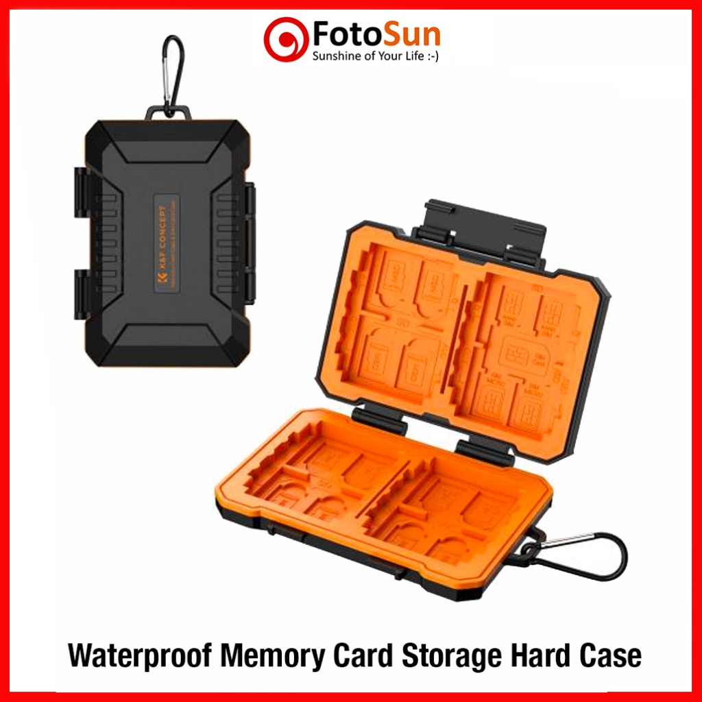 K&F Concept Memory Card Case Water-Resistant CF SD SIM card case holder ...