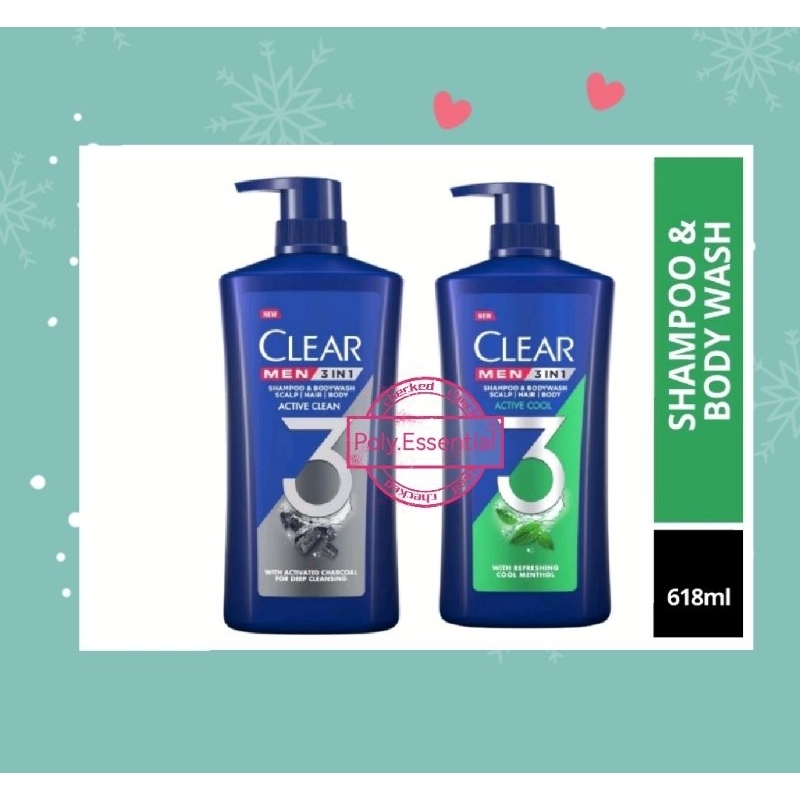 {Sales} Clear Men 3 in 1 Shampoo & Bodywash Active Cool/ Active Clean ...