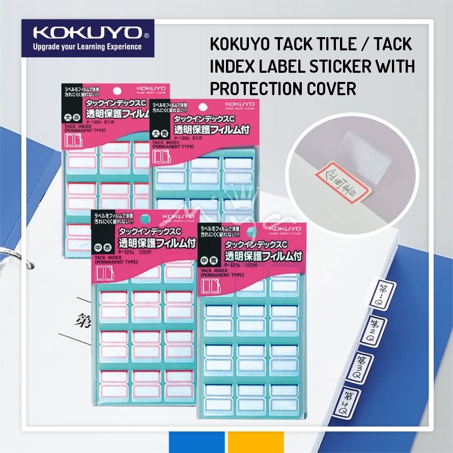 KOKUYO TACK TITLE / TACK INDEX LABEL STICKER WITH PROTECTION COVER TA ...