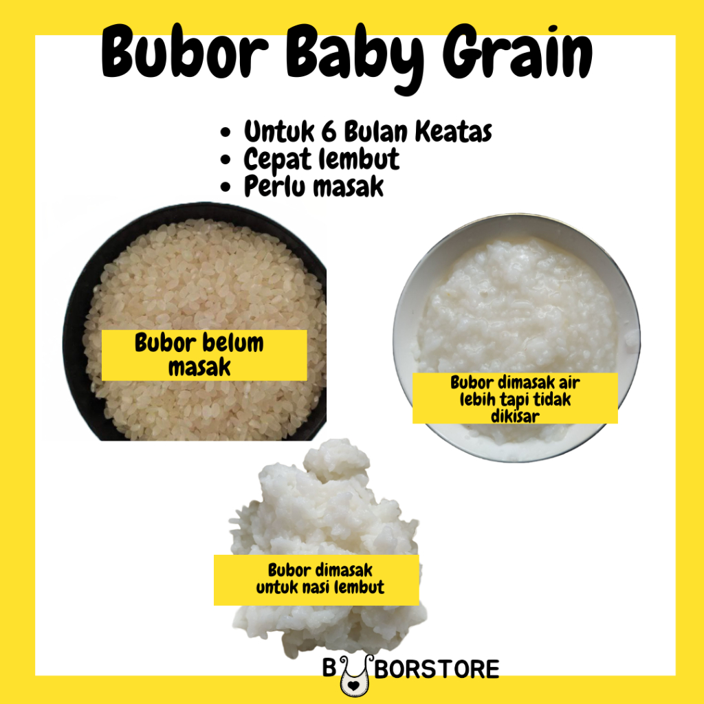 Baby Rice Porridge Beras Bubur Bayi Mudah Lembut Cepat Masak Calrose ...