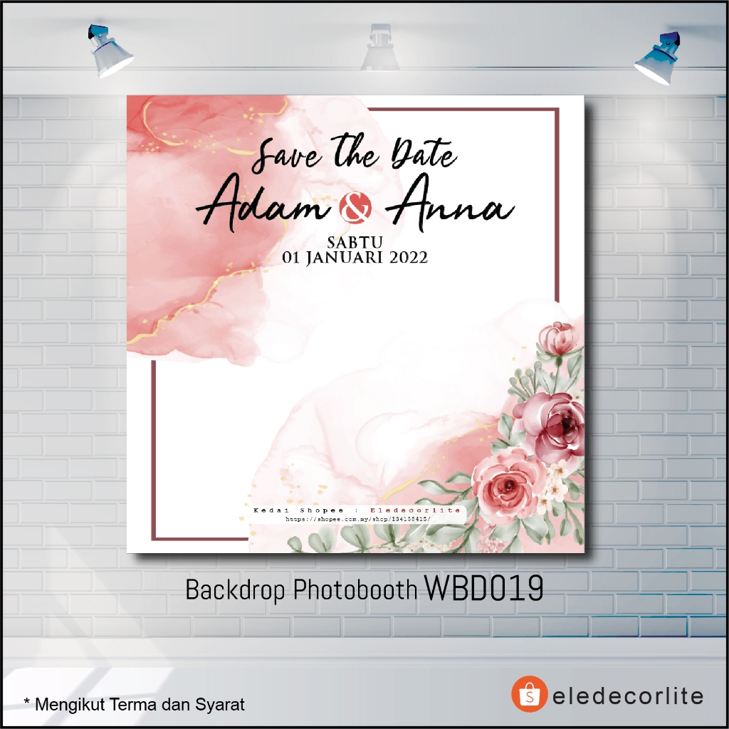 BACKDROP KAHWIN/PHOTOBOOTH KAHWIN/BANNER MAJLIS PERKAWINAN/BANNER ...