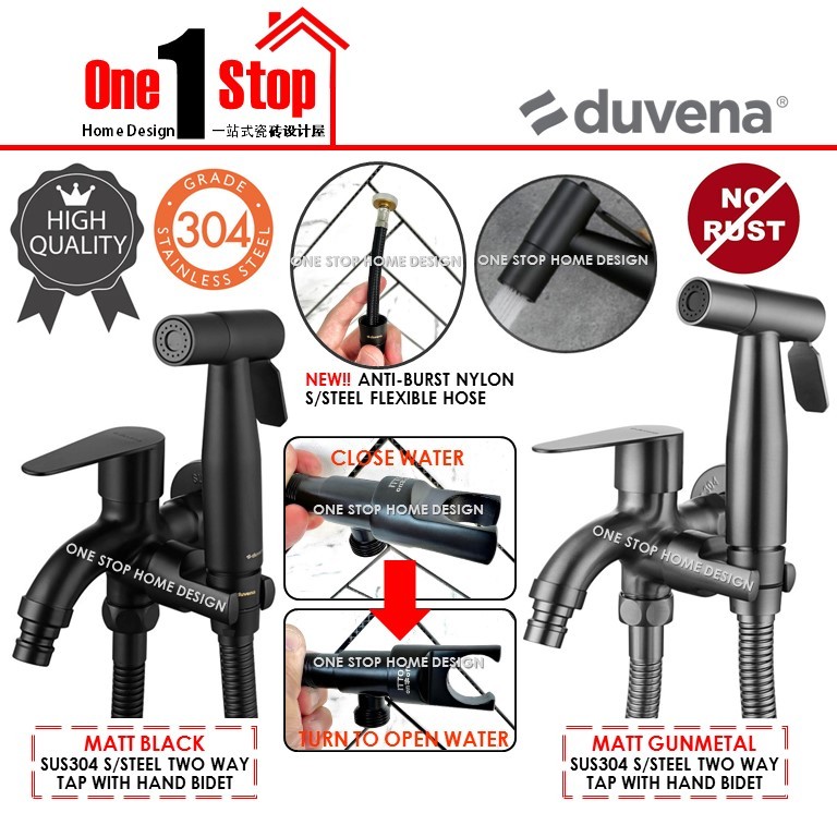 🔥DUVENA🔥 MATTE BLACK OR GUNMETAL TWO WAY TAP WITH BIDET | Shopee Malaysia