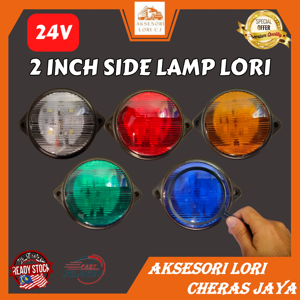 AKSESORI LORI CHERAS JAYA 24V 2 INCH LAMPU TEPI LORI WATERPROOF ROUND ...