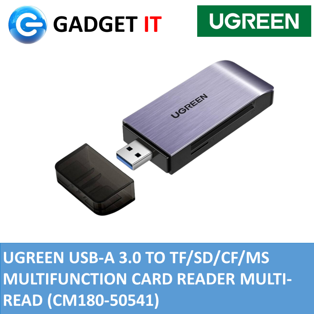UGREEN USB-A 3.0 TO TF/SD/CF/MS MULTIFUNCTION CARD READER MULTI-READ ...