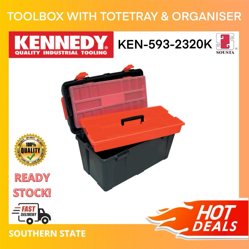 Kennedy Tool Box, Impact Resistant Plastic, (L) 480mm x (W) 240mm x (H ...