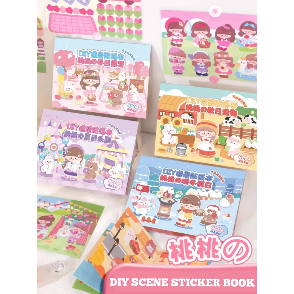 DIY Scene Sticker Book/ Kids Sticker Book/Cute Scene Sticker Book ...