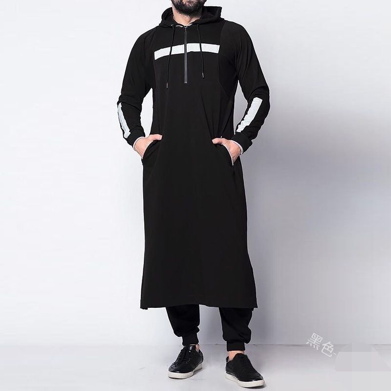 NEW STOCK Kurta lelaki Kurta labuh bawah lutut hoodie lengan panjang ...