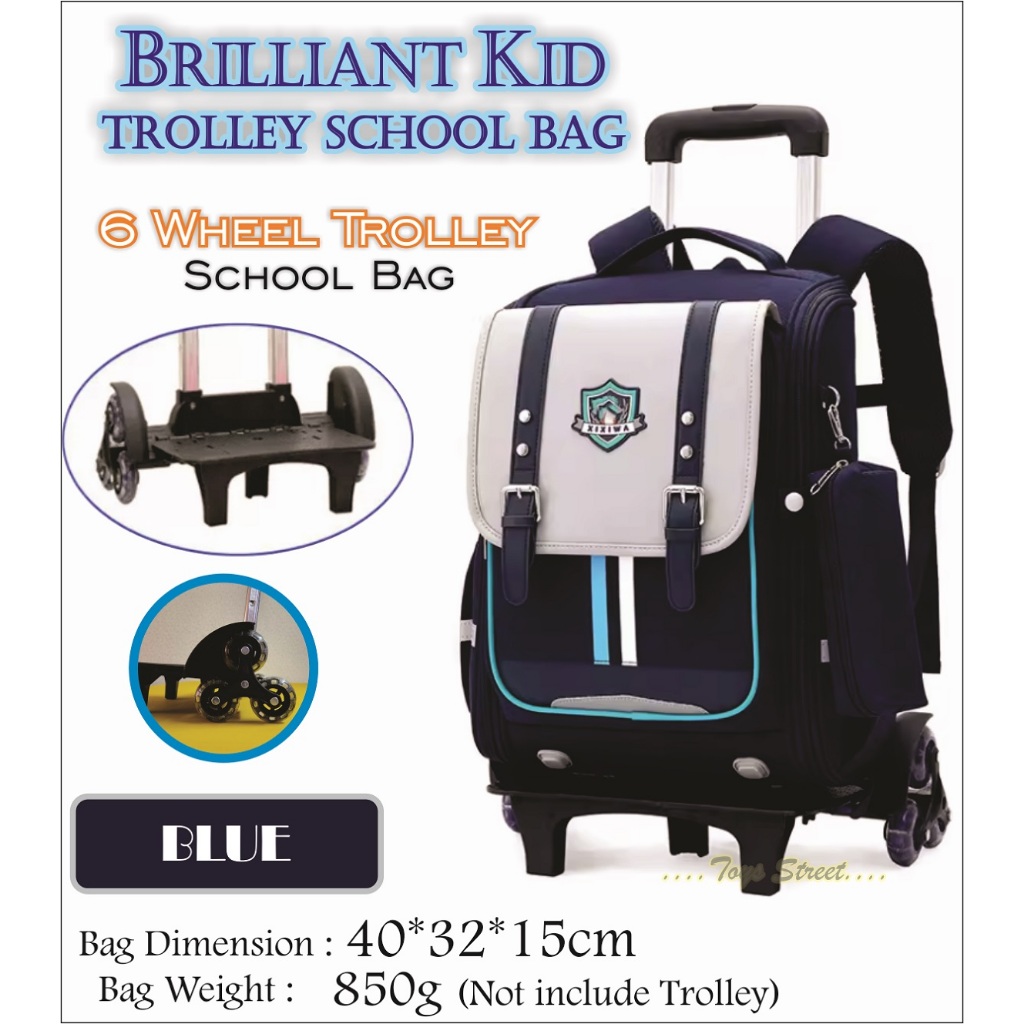 Trolley School Bag (TSSB2304) Primary Happy Brilliant Kids School Bag ...