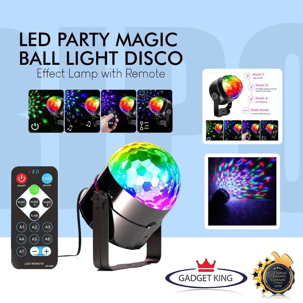 LED Party Light RGB Magic Ball Light Disco Stage Effect Lamp with ...