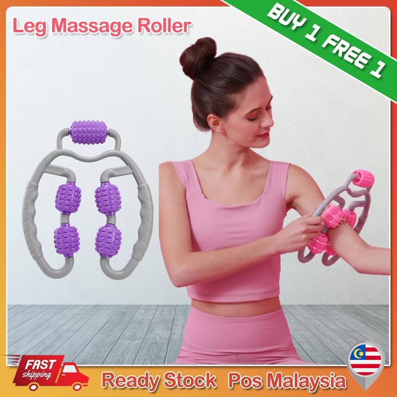 5 Wheels Foam Shaft Roller Muscle Relaxer Hand Skinny Leg Massage ...