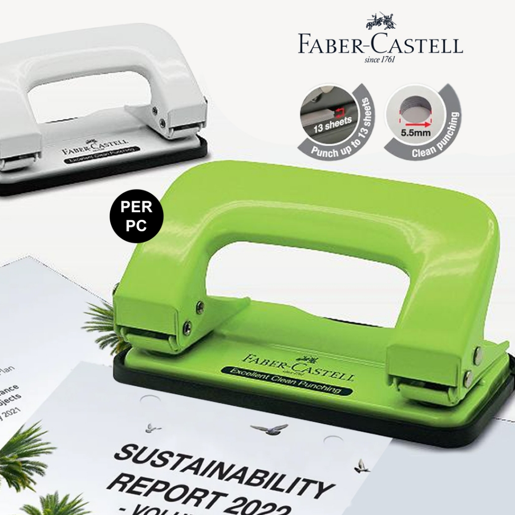 Faber-Castell 2 Hole Paper Punch - White (501151) / Green (501152 ...