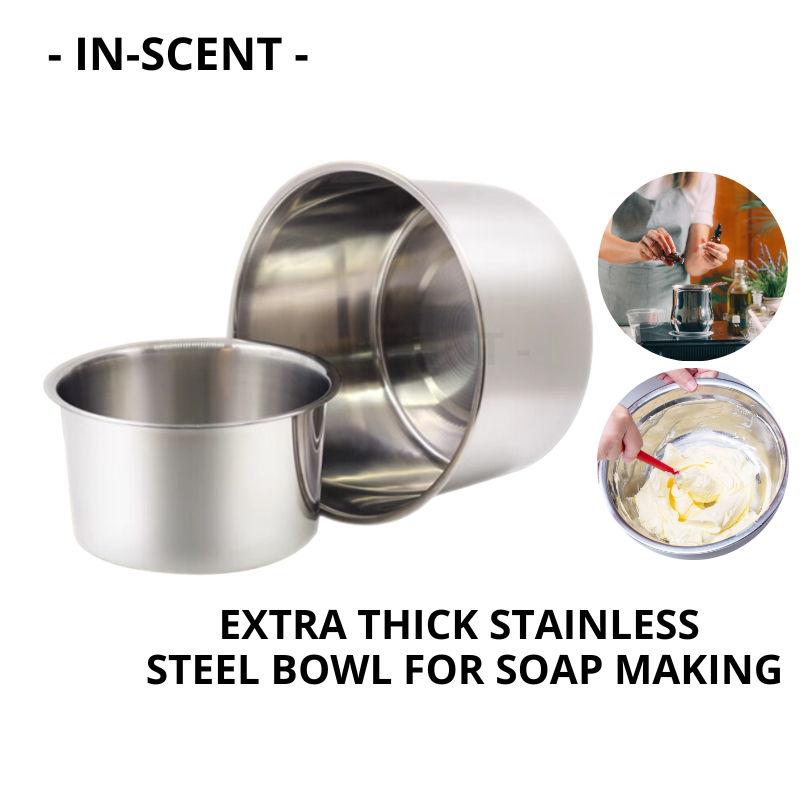 IN-SCENT Stainless Steel Bowl 16 cm | 20cm Handmade Soap Making ...