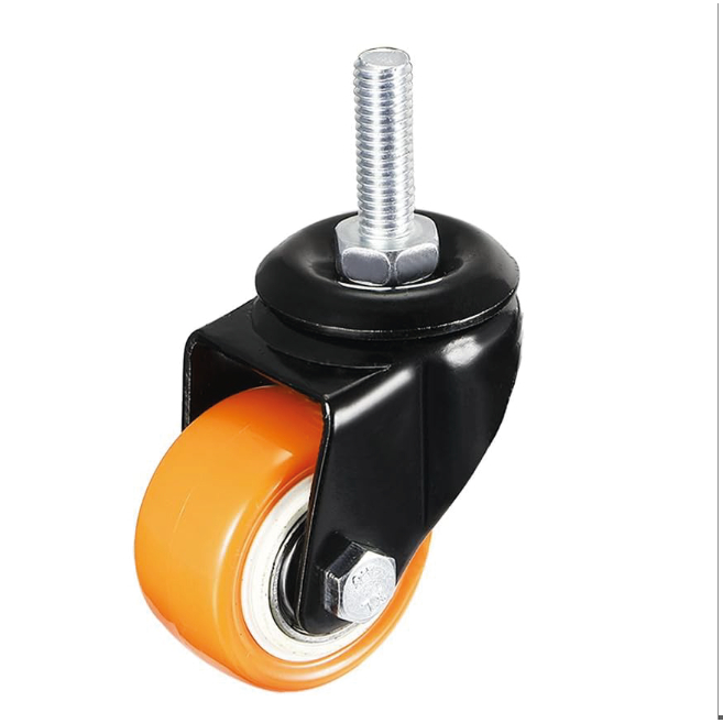 uxcell 1.5 Inch Swivel Caster Wheels PU 360 Degree Threaded Stem Caster ...