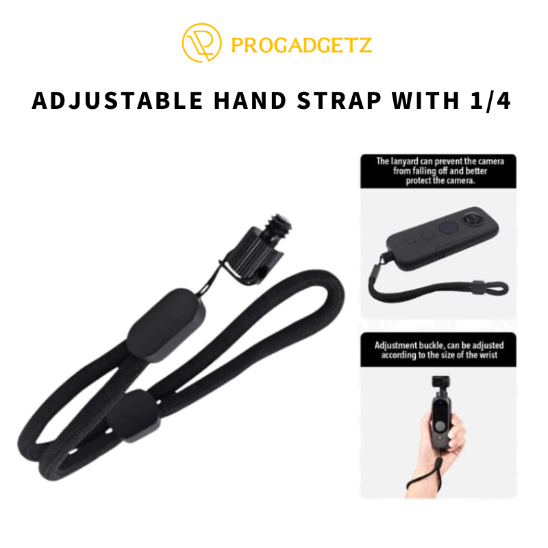 PRO Adjustable Hand Strap with 1/4 Adapter for Insta360 Camera/Action ...