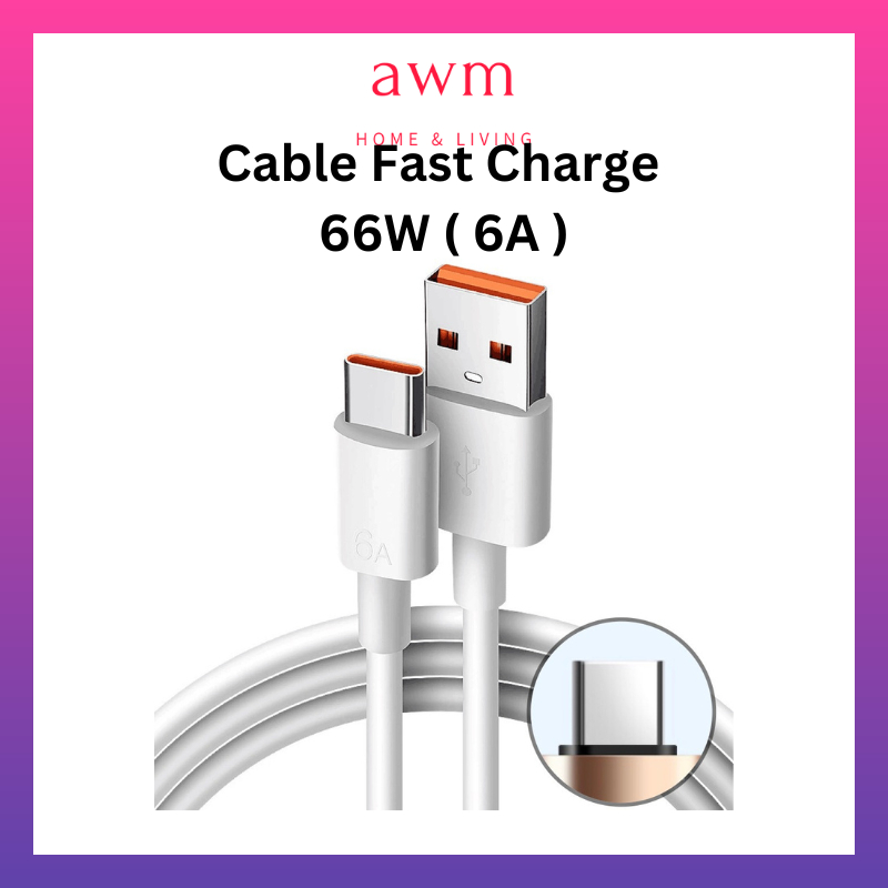 AWM SuperCable 6A SuperCharger Type C USB Rapid Cable Data Cable Super ...