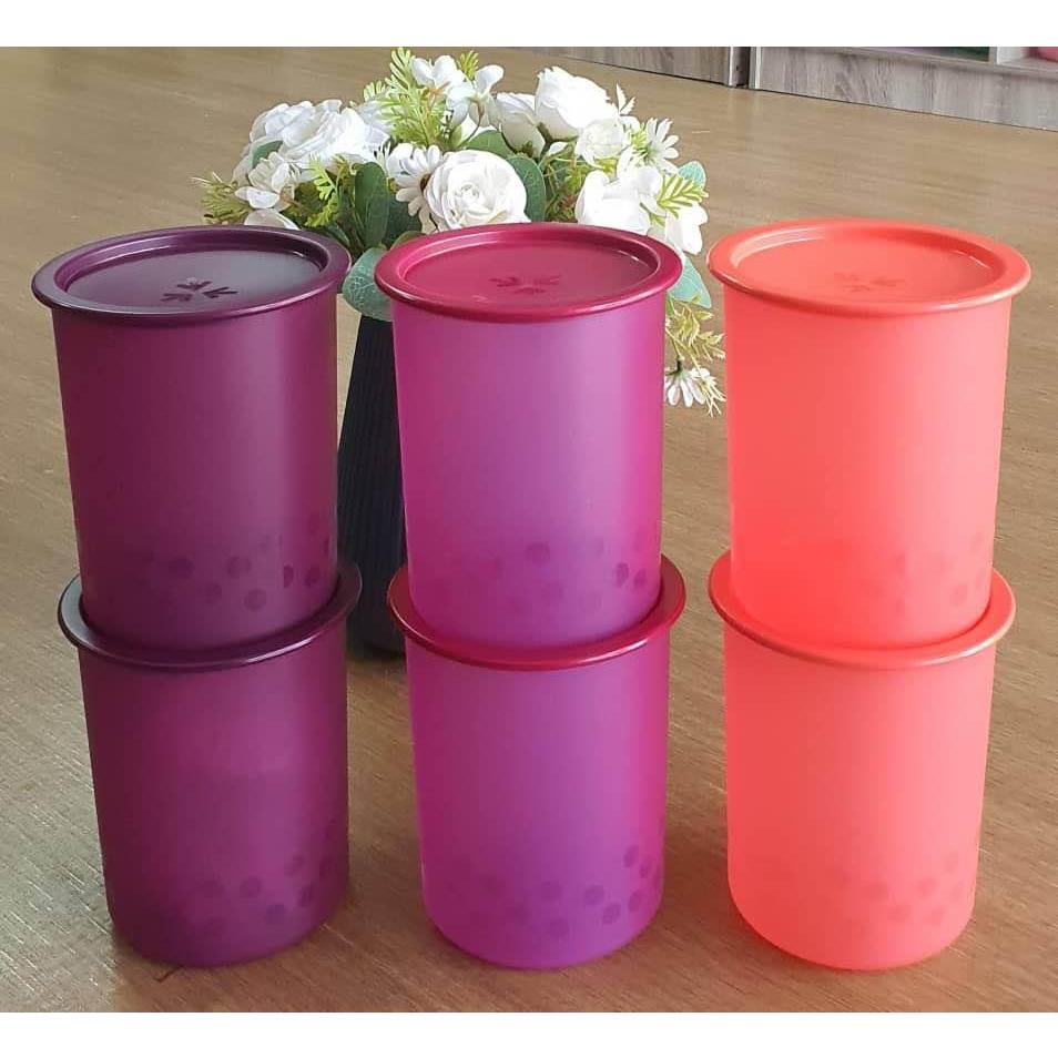 Tupperware Polka Dot One Touch Food container Airtight canister Bekas kedap udara bekal kedap ...